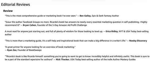 Amazon Editorial Reviews: An Indie Author’s Secret Weapon
